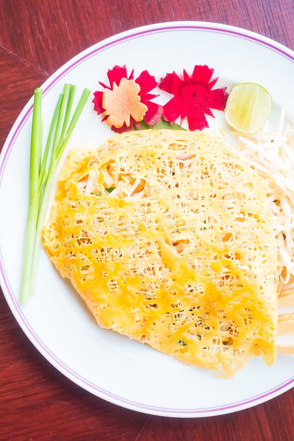 Pad thai noodles stock image. Image of wrap, asia, plate - 80462891