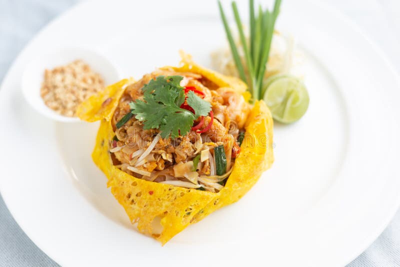Pad Thai and Wrapped in Egg.thai Food Stock Image - Image of meal ...
