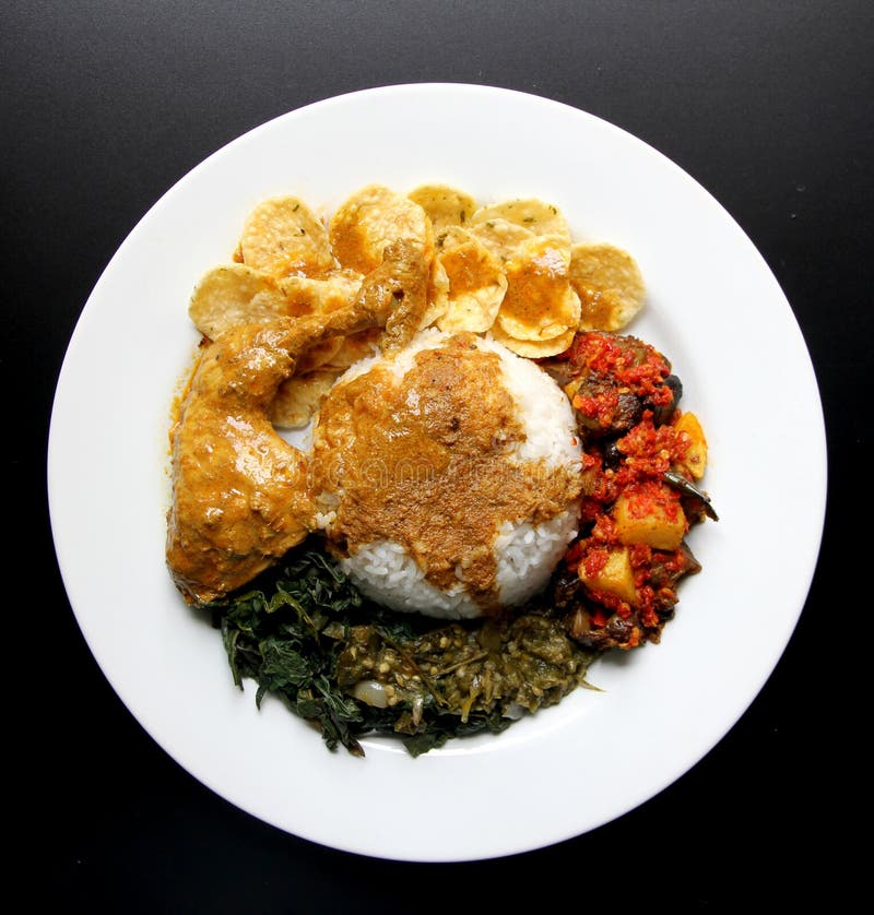 Padang Rice with Chicken Curry - Nasi Padang Stock Photo - Image of ...