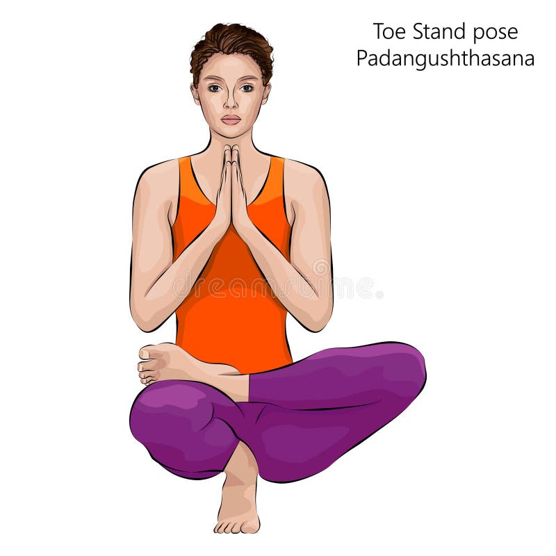 Padangushthasana Yoga Pose. Stock Vector - Illustration of body ...