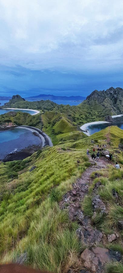 Padar island tracking stock image. Image of coast, terrain - 230029601