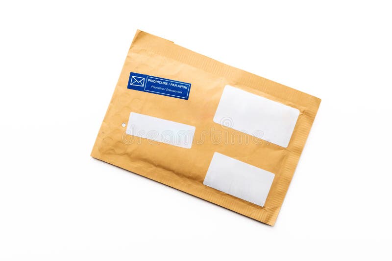Padded Envelope Top View Isolated on White Background, Cardboard Bag ...