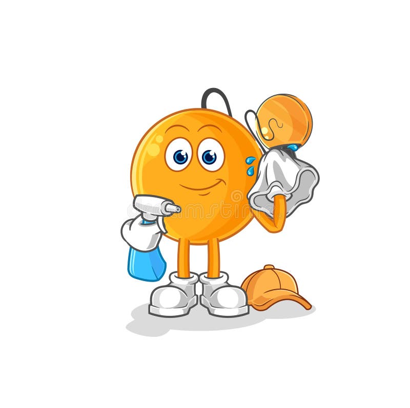 Paddle Ball Cleaner Vector. Cartoon Character Stock Vector ...