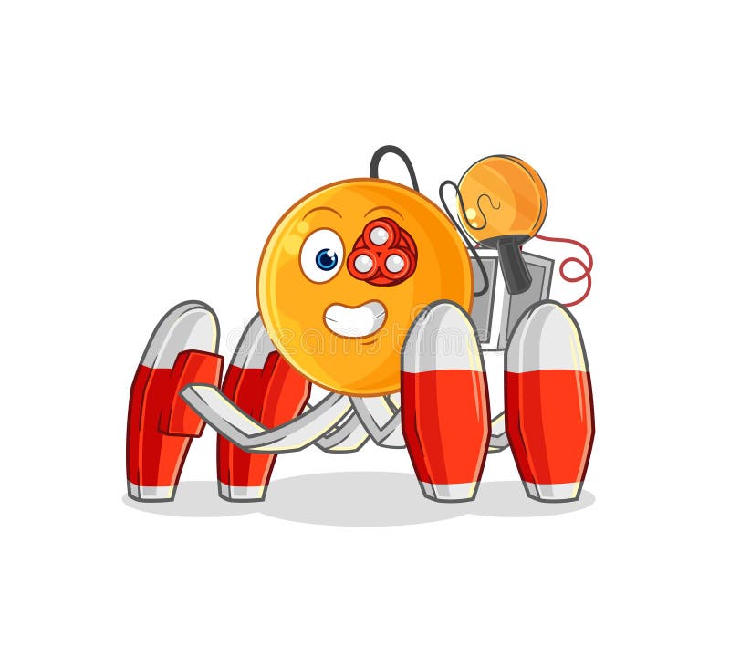 Paddle Ball Future Robot Vector. Cartoon Character Stock Vector ...