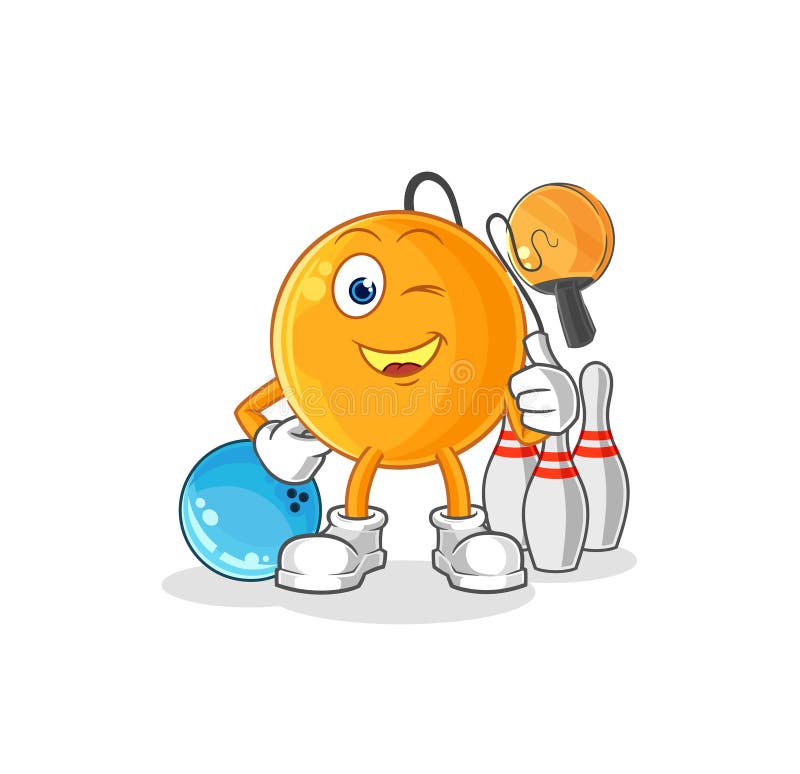 Paddle Ball Play Bowling Illustration. Character Vector Stock Vector ...