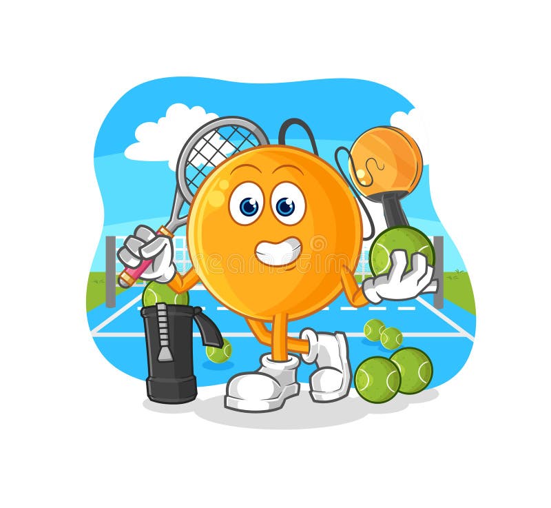 Paddle Ball Plays Tennis Illustration. Character Vector Stock Vector ...