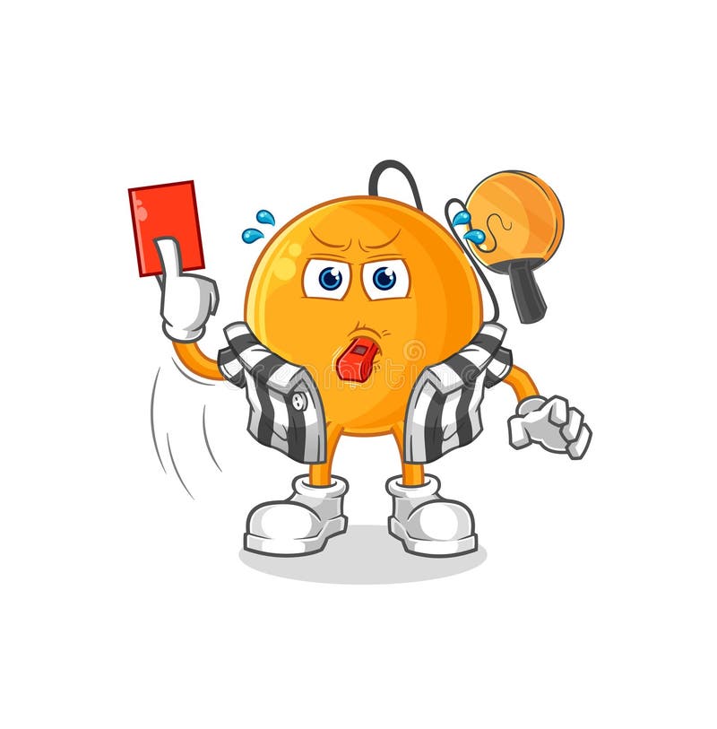 Paddle Ball Referee with Red Card Illustration. Character Vector Stock ...