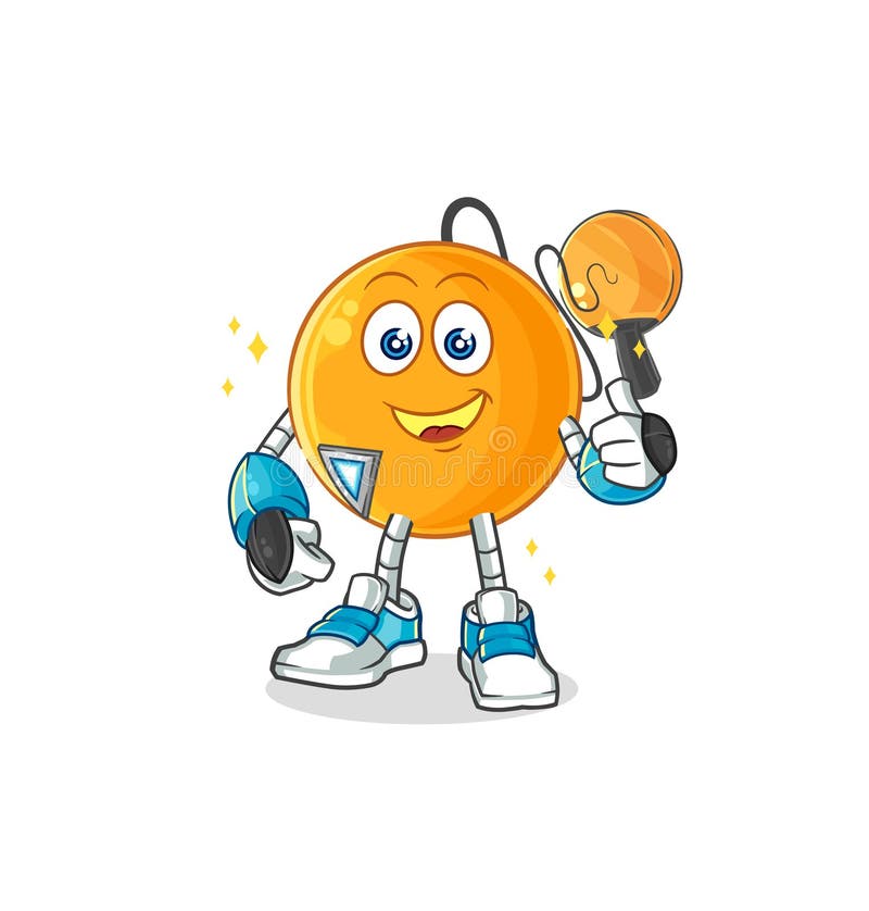 Paddle Ball Robot Character Stock Illustrations – 2 Paddle Ball Robot ...