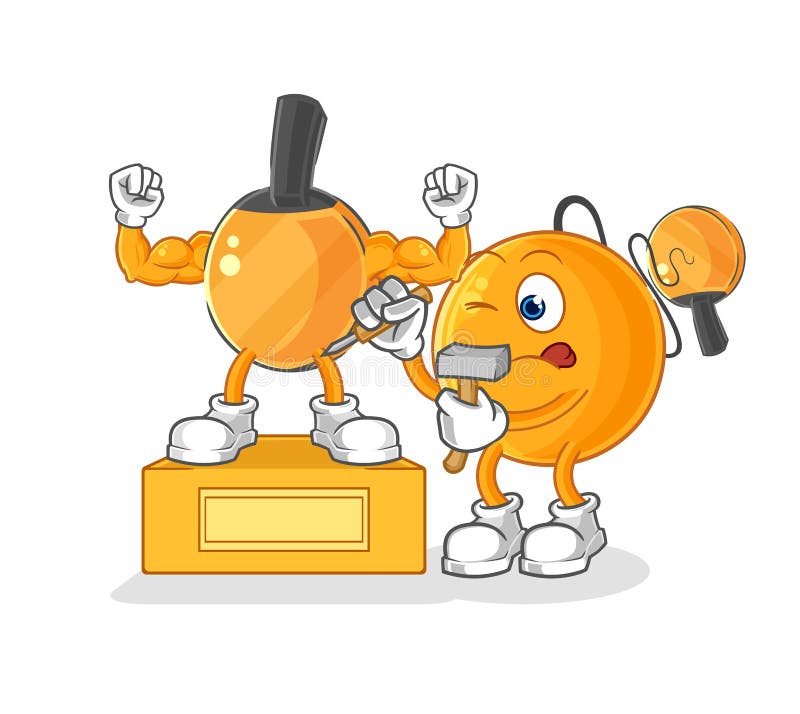 Paddle Ball Sculptor Character. Cartoon Mascot Vector Stock Vector ...