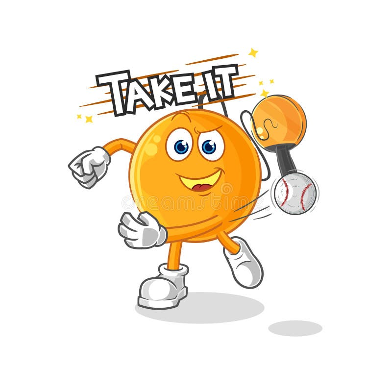 Paddle Ball Throwing Baseball Vector. Cartoon Character Stock Vector ...