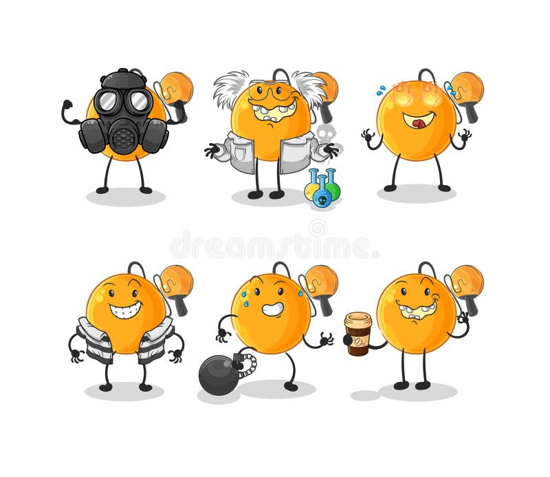 Paddle Ball Villain Group Character. Cartoon Mascot Vector Stock Vector ...