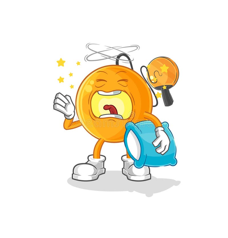 Paddle Ball Yawn Character. Cartoon Mascot Vector Stock Vector ...