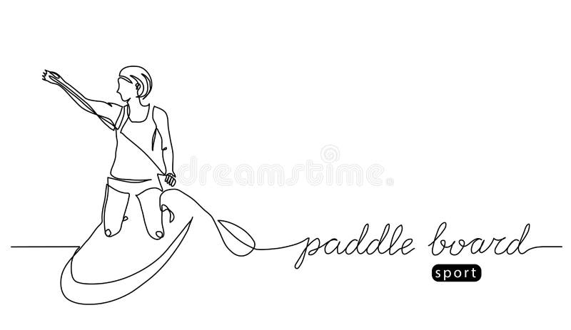 Paddle Board Line Drawing Stock Illustrations – 112 Paddle Board Line ...