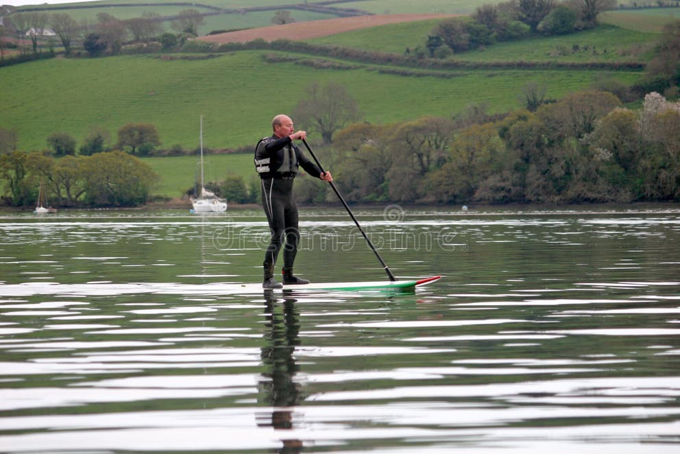 Paddle boarder stock photo. Image of river, life, rural - 20293058