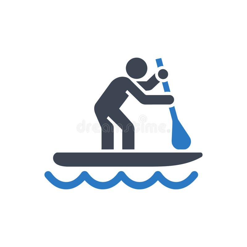 Paddle Boarding Icon stock vector. Illustration of sign - 361729653