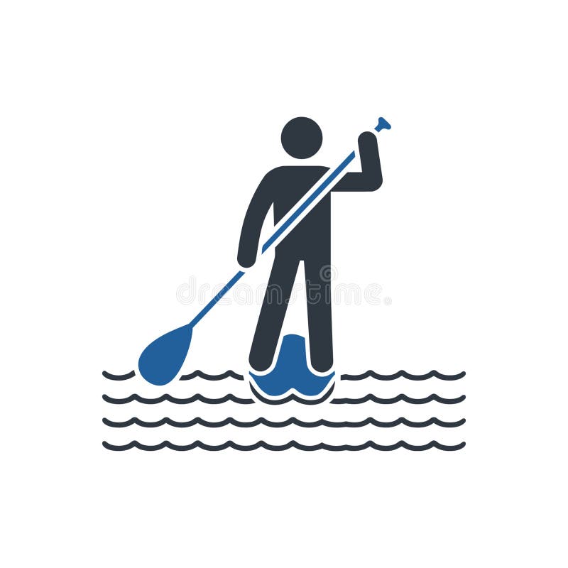 Paddle Boarding Water Activity Icon Stock Vector - Illustration of ...