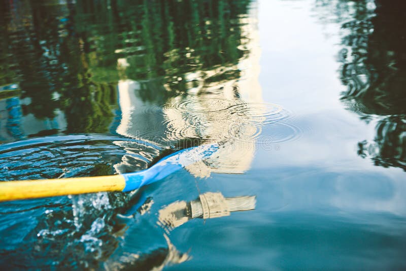 Paddle from Boat Row Spray Water Stock Image - Image of water, walk ...
