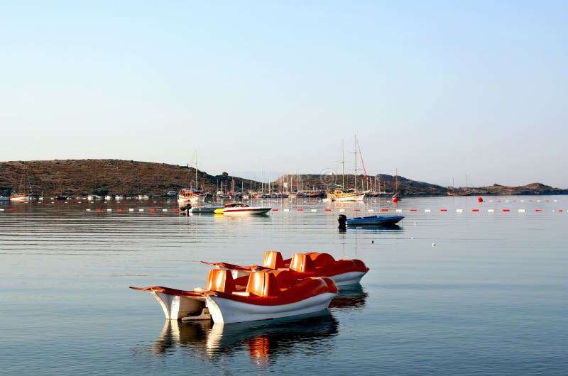 Paddle boats on sea stock image. Image of coastal, paddles - 2813833