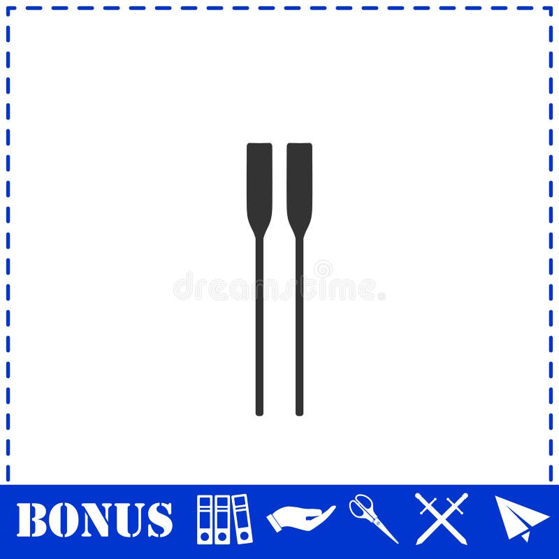 Paddle icon flat stock illustration. Illustration of handle - 199379111