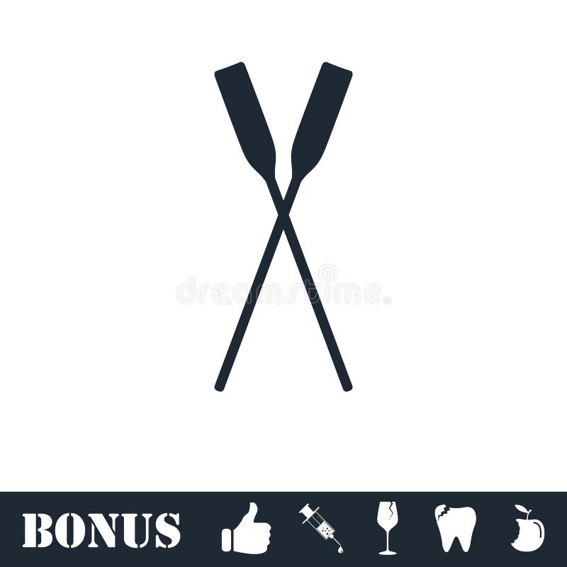 Paddle icon flat stock vector. Illustration of river - 151758897