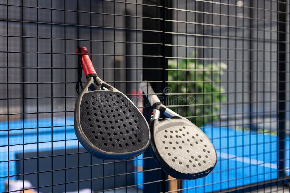 Paddle Objects on Blue Court Stock Image - Image of game, equipment ...