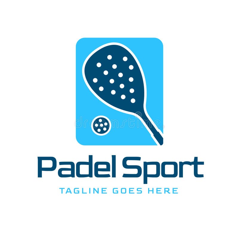 Paddle Racket Vector Illustration Design with Simple Ball Blue ...