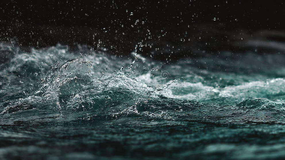 Paddle Splash in Teal River Stock Illustration - Illustration of flow ...