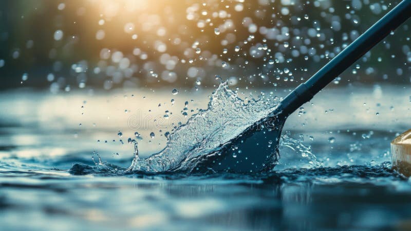 Paddle Splashing Water in Motion a Kayak Scene Stock Illustration ...