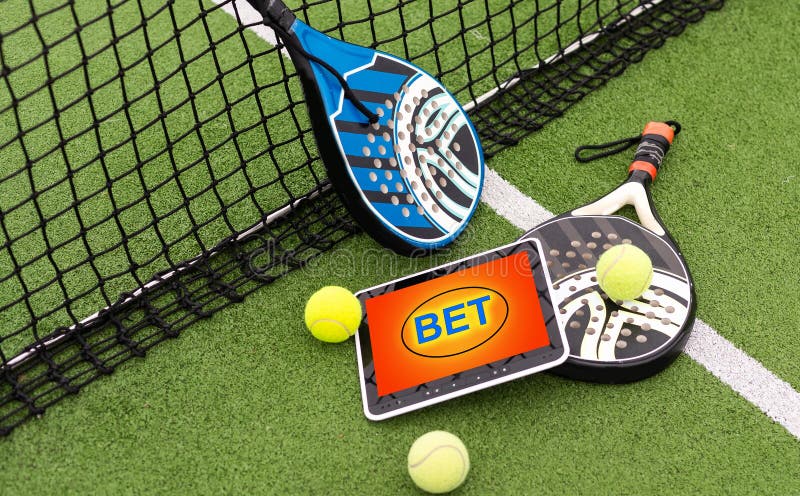 Paddle Tennis Objects on Artificial Turf Ready for Tournament Stock ...