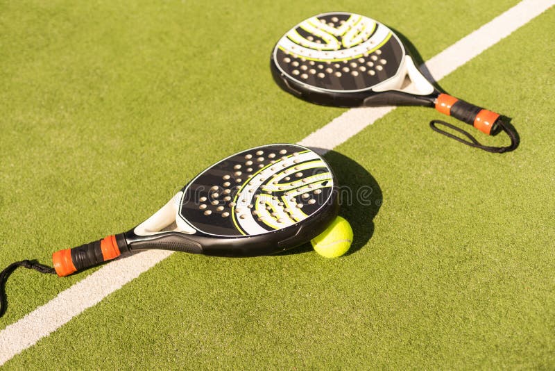 Paddle Tennis Objects and Court. Stock Photo - Image of ball ...