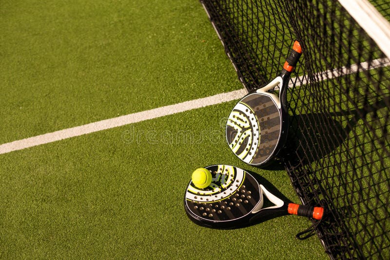 Paddle Tennis Objects and Court. Stock Image - Image of outdoor, racket ...