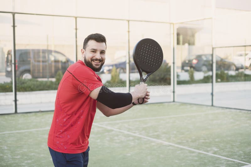 Paddle Tennis Player in Court Training Game Stock Photo - Image of ...