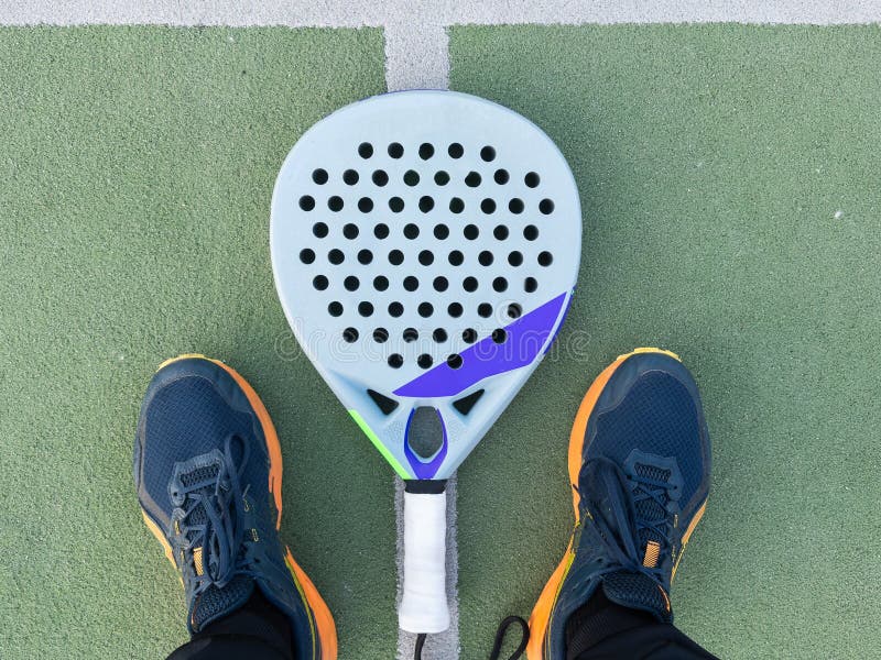 Paddle Tennis Racket and Balls on Court . High Quality Photo Stock ...