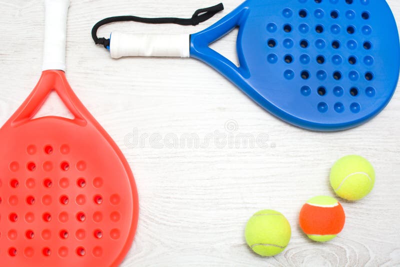 Paddle Tennis Rackets and Ball Stock Photo - Image of recreation, court ...