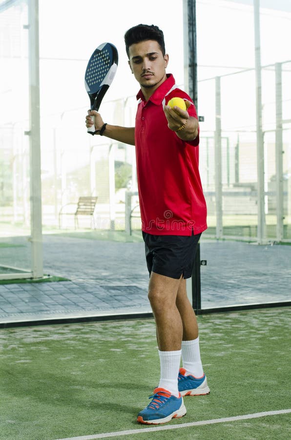 Paddle tennis serve stock photo. Image of person, sport - 48715158
