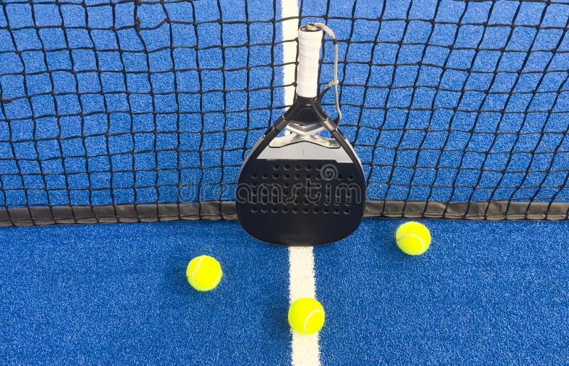 Paddle Tennis Still Life. Racket, Balls and Turf Stock Photo - Image of ...
