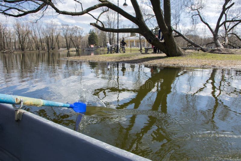 Paddle on the Water, Pond, Trees in the Park Stock Image - Image of ...