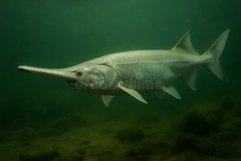 Paddlefish in Underwater. AI Generate Stock Illustration - Illustration ...
