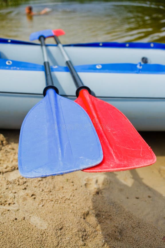 Paddles for White Water Rafting Stock Image - Image of control, healthy ...
