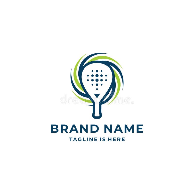 Modern Padel Logo with a Hollow Racket Design Stock Illustration ...