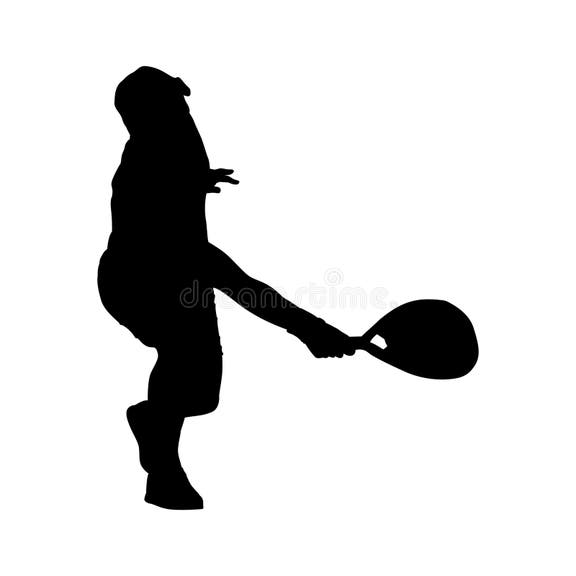 Male Padel Player Silhouette in Powerful Swing Pose, Silhouette of Man ...