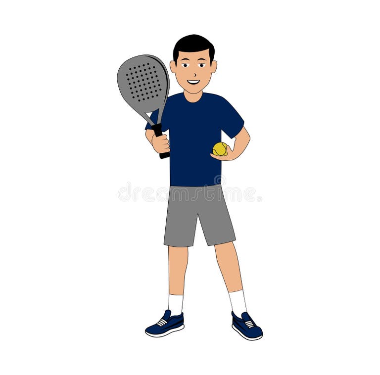 Padel Player Cartoon Design Illustration Stock Illustration ...