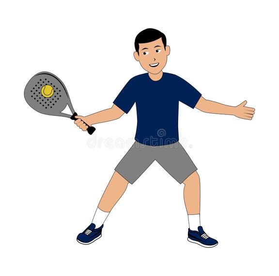 Padel Player Cartoon Design Illustration Stock Illustration ...