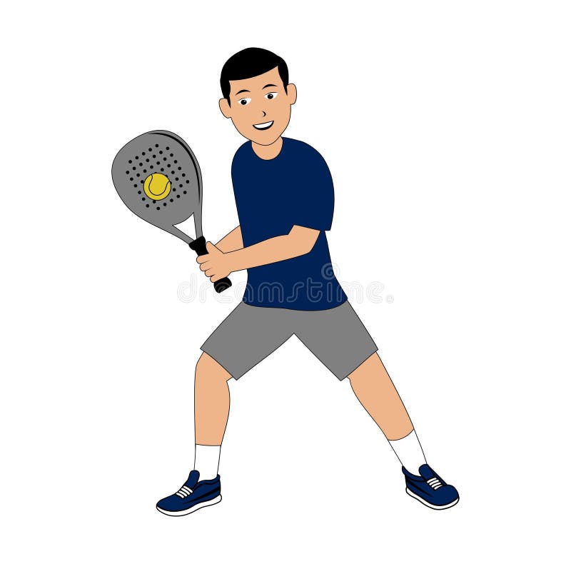 Padel Player Cartoon Design Illustration Stock Illustration ...