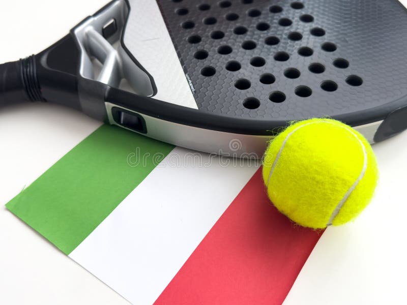 Padel Racket and Italian Flag Stock Image - Image of grand, paddle ...