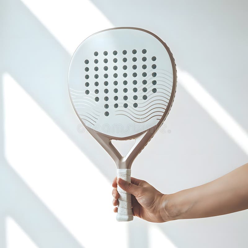 Padel Racket with a Perforated White Face and Subtle Wave Patterns is ...