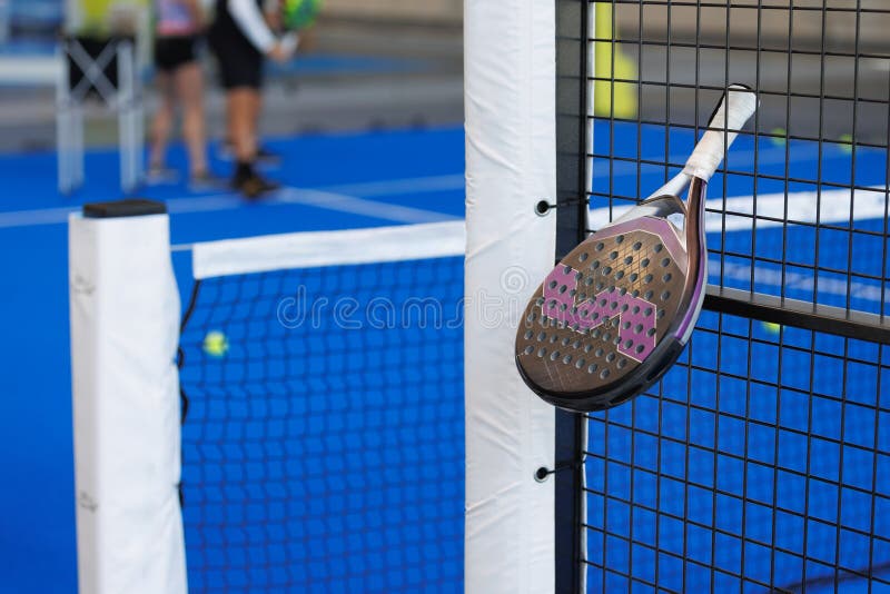 Padel Racket Strung Outdoor Structure Surrounding Playing Field Players ...
