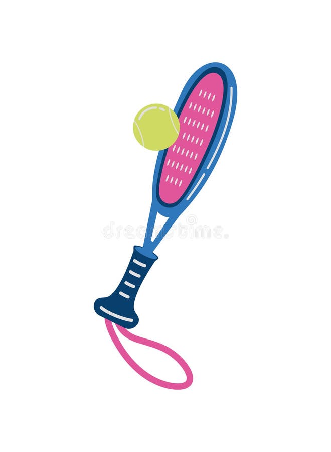 Padel Tennis Racket and Ball Stock Vector - Illustration of training ...