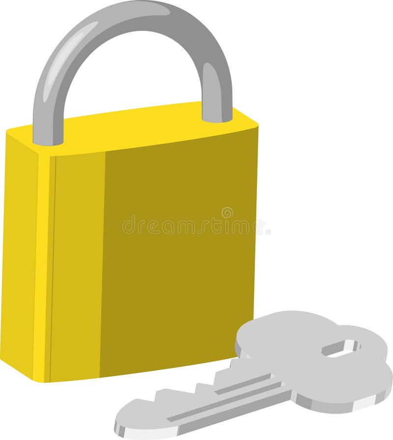 Closed Padlock Vector Illustration Stock Vector - Illustration of ...