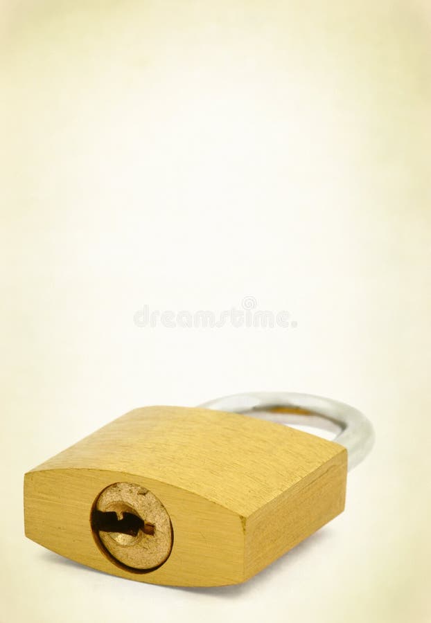 Padlock stock photo. Image of yellow, padlock, isolated - 6766288